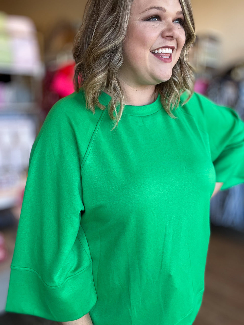 Call Me Casual Curvy Green Drop Shoulder Top – Katherine Parker Designs