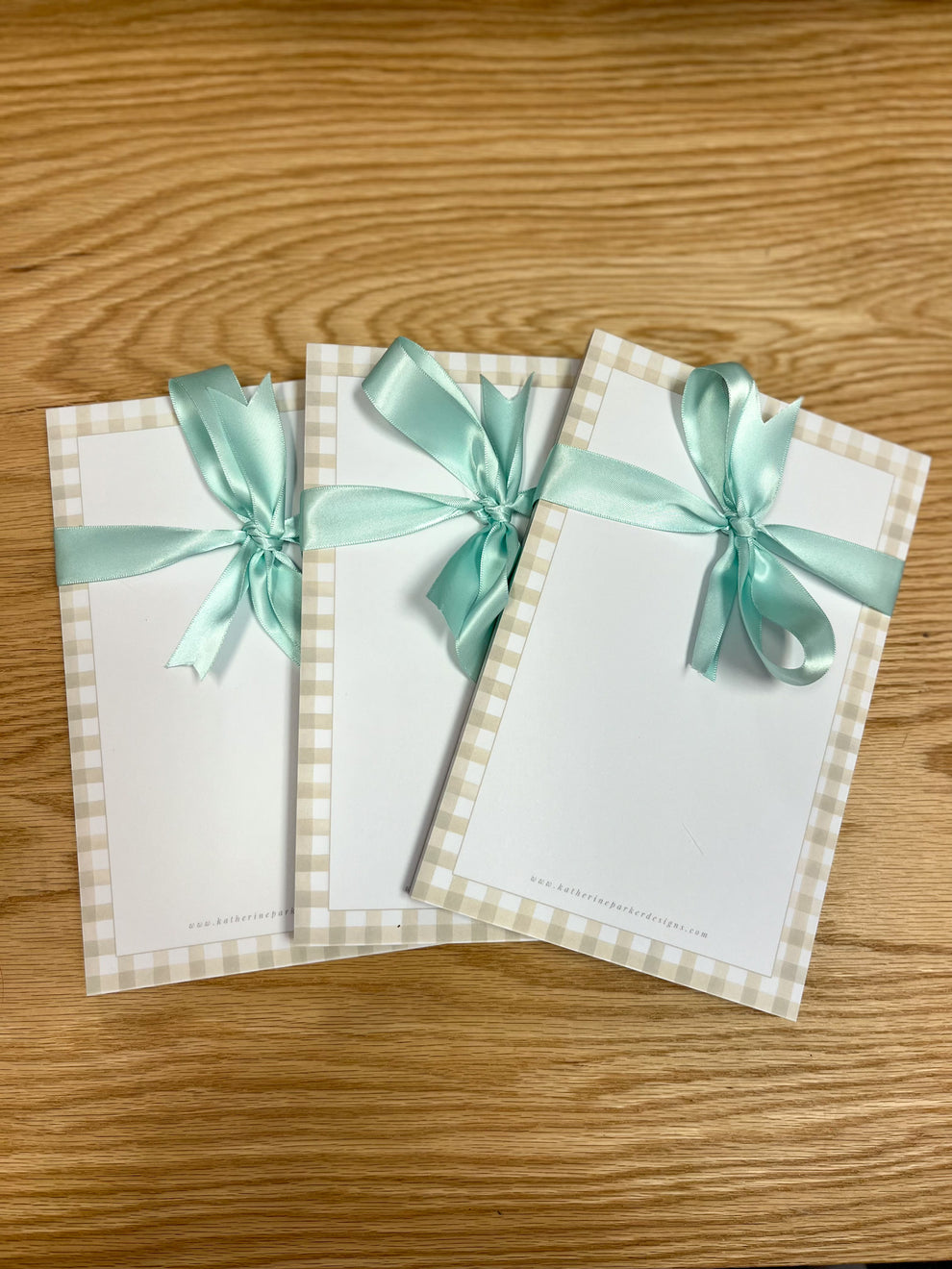 Khaki Gingham Notepad | Katherine Parker Designs & Gifts