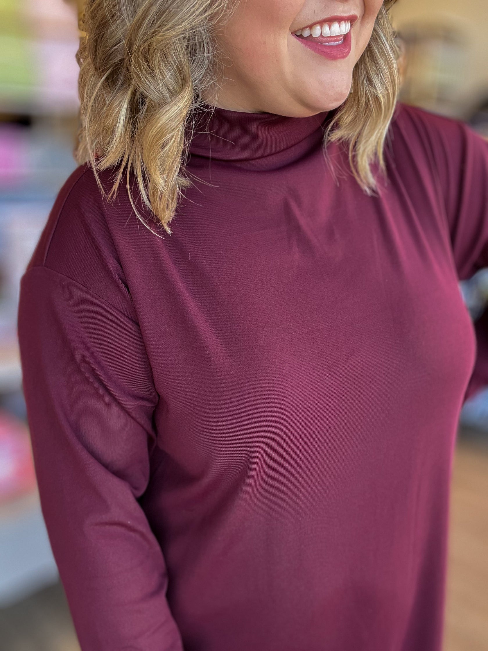 Like a Fine Wine Curvy Burgundy Long Sleeve Midi Dress – Katherine ...