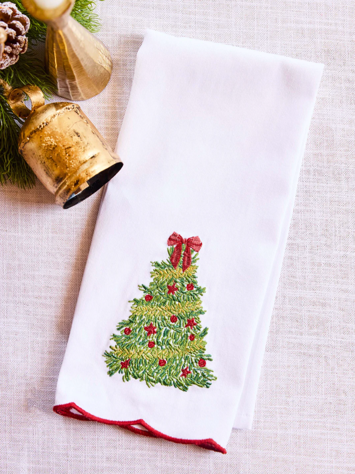 Traditional Tree Embroidered Tea Towel – Katherine Parker Designs